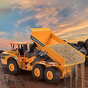 Fistone RC Dump Truck 1/26 Scale 2.4G Remote Control Articulated Truck Construction Car Electronic Simulation Engineering Vehicle Toys for Kids Boys