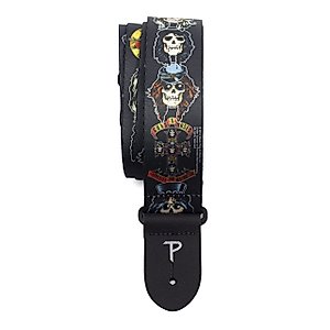 Perri's Leathers Adjustable Guitar Straps for Kids, Men & Women - Official Licensing Guns n Roses Guitar Strap for Acoustic, Bass, and Electric Guitars - Adjustable Size - Guns n Roses Licensed