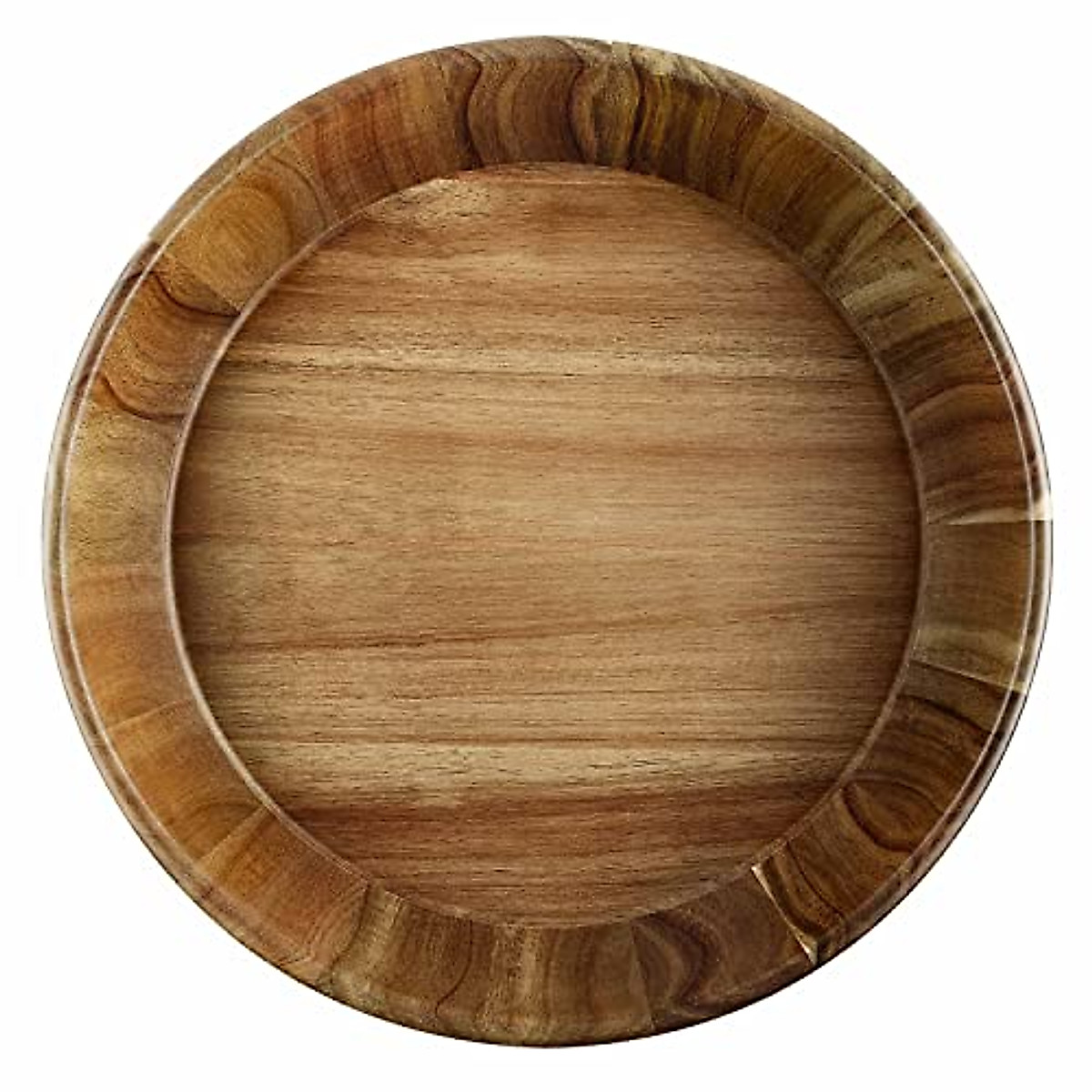 Miusco 12 Inch Chip and Dip Serving Set, Premium Acacia Wood Plate with Sauce Bowl, Appetizer & Snack Serving Platter, Great for Buffalo Wings & Cocktail Shrimp, Upgraded (was 10 inch)