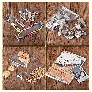 uxcell 100Pcs Clear Cello Bags, 6.3" x 11.8" Plastic Flat Cone Open-End OPP Cello Treat Bags Cello Poly Bags for Packing Cookies Candy Jewelry Gifts, Clear