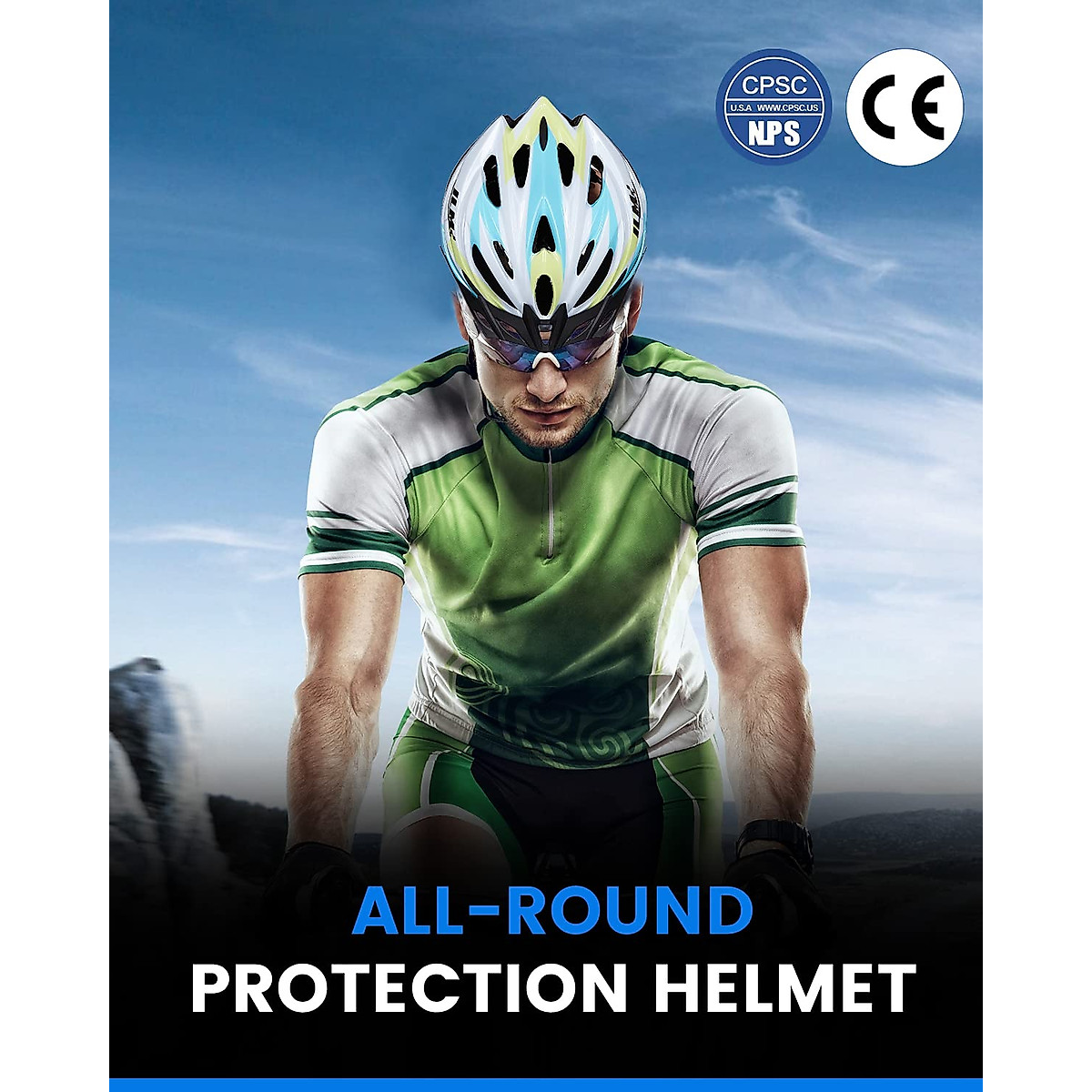 ILM Adult Men & Women Bike Bicycle Helmet, Lightweight Child Youth Mountain Road Cycling Helmets with Dial Fit Adjustment Model B2-21 (Ice Cream, XXL)