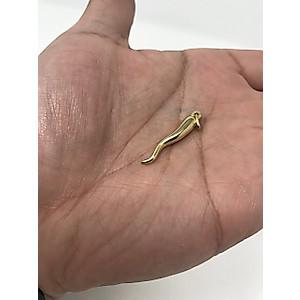 Ioka - 14K Yellow Gold Cornicello Italian Horn 30MM Charm Medium Size Good Luck Pendant For Necklace or Chain