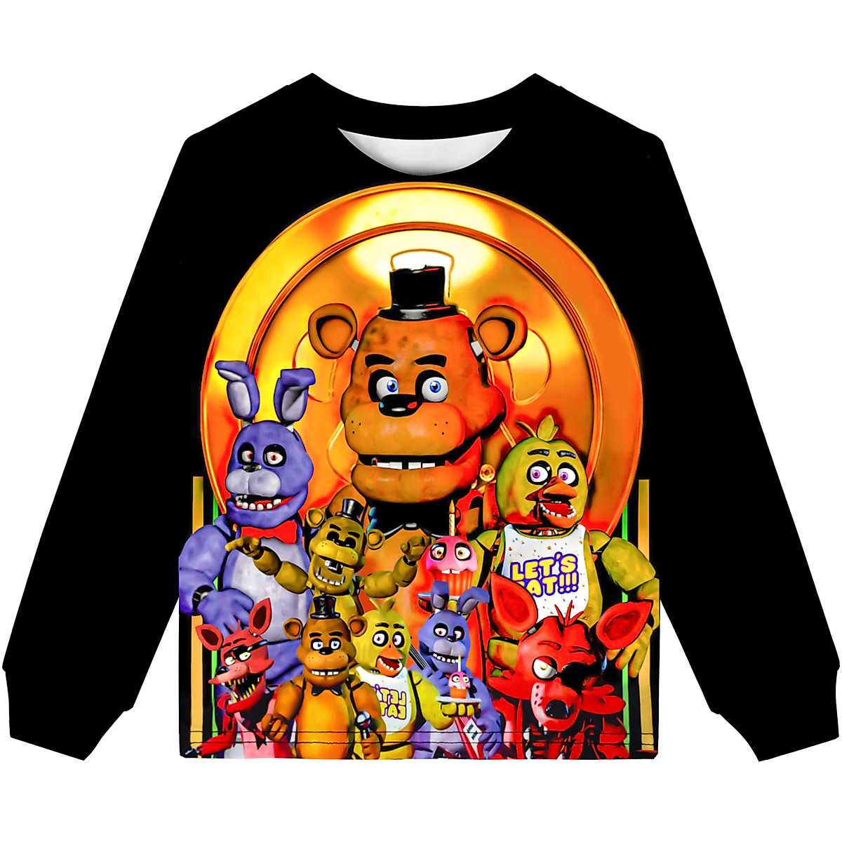 PUNICS Boys Five Horror Bear Tee Pants Little Kids Cartoon Movie Game Shirt Set 2PCS Long Sleeve Clothes Outfit