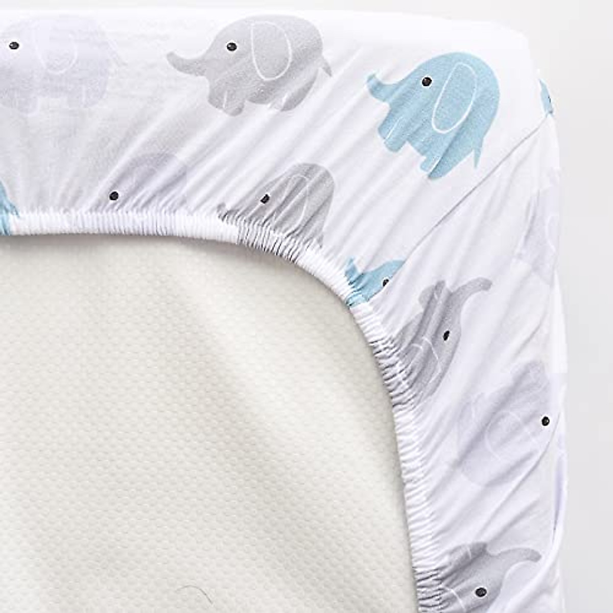 Gina Era Changing Pad Cover, 100% Jersey Knit Organic Cotton Changing Pad Covers, Super Soft and Comfortable, 2 Pack, Diaper Changing Pad Cover for Baby Girl and Boy (Blue)