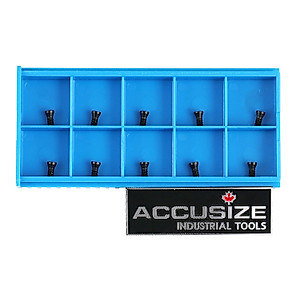 Accusize Industrial Tools M2.5 by 6 Replacement Screws for Indexable Face Mill and End Mills, 10 Pc, 0046-0910x10