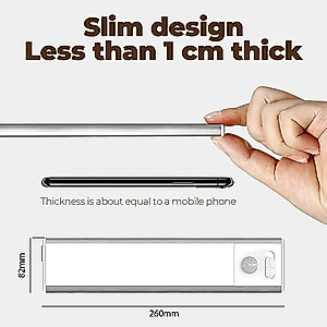 LED Motion Sensor Cabinet Light - Under Cabinet Lights 40 LED Rechargeable Battery Operated Under Counter Closet Lighting,Magnetic Wireless Closet Lights for Wardrobe,Kitchen,Stairs, Hallway (2 Pack)