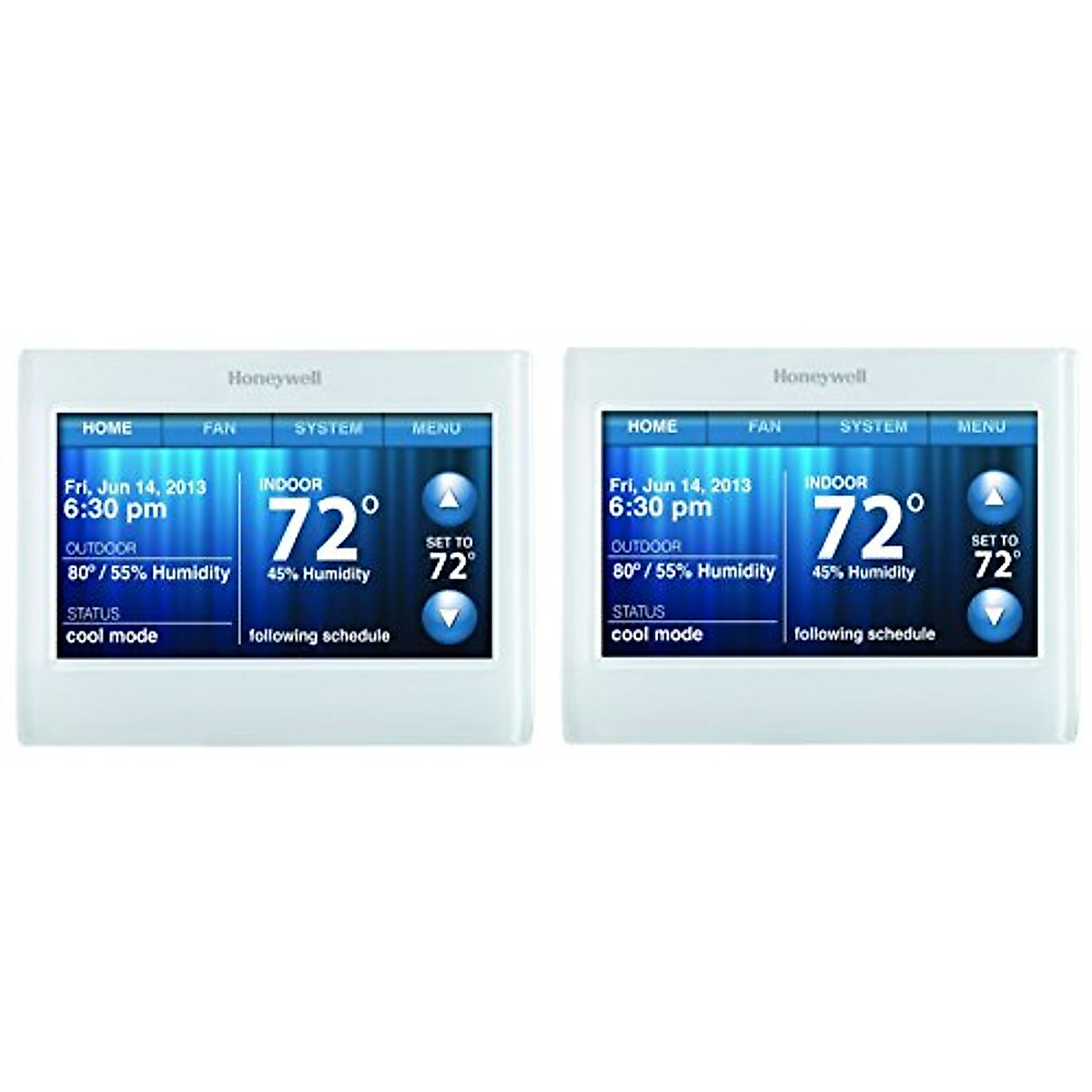 Honeywell TH9320WF5003 Wi-Fi 9000 Color Touch Screen Programmable Thermostat, White