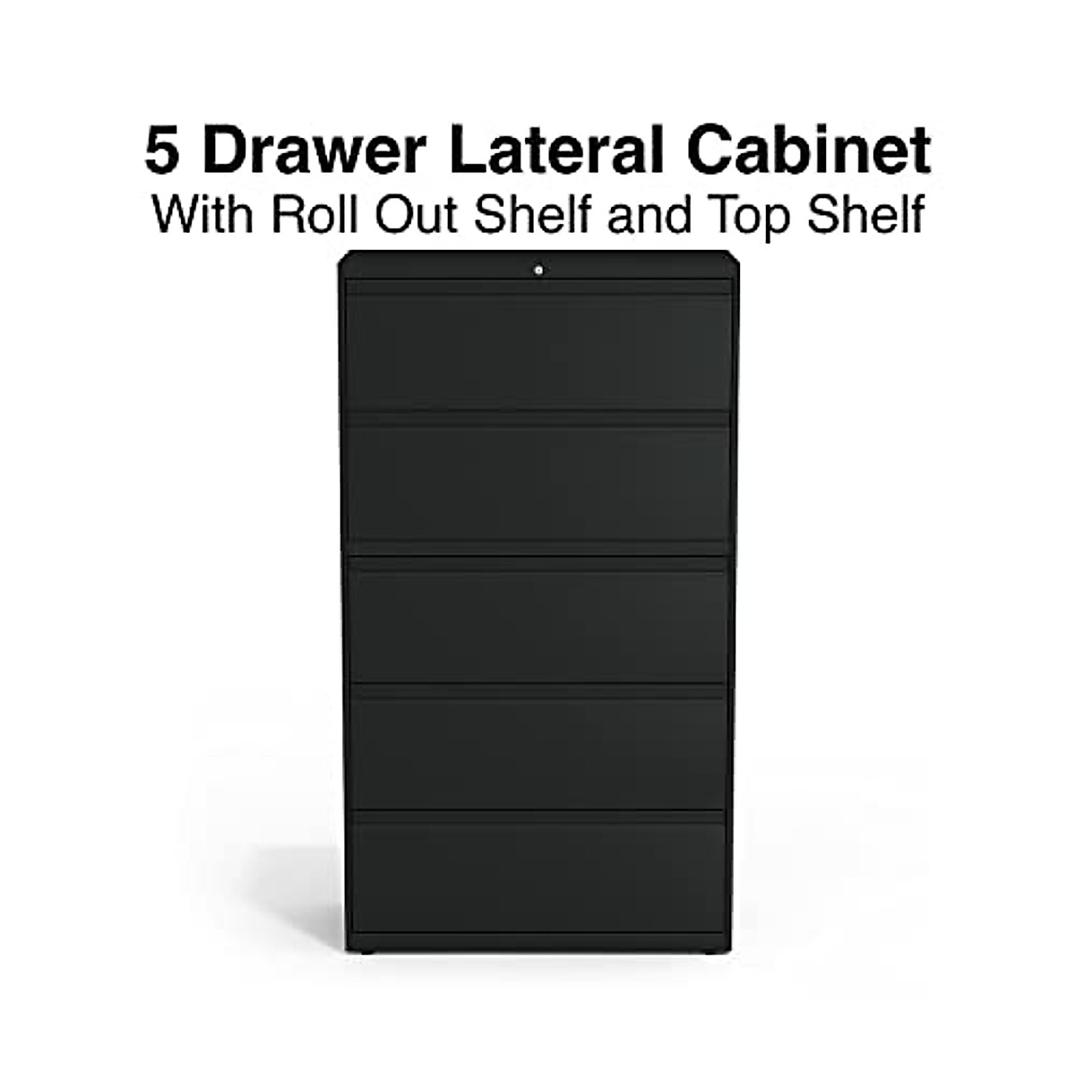STAPLES 21754D Hl8000 Commercial 5-Drawer Lateral File Cabinet, Locking, Letter/Legal, Black, 36-W