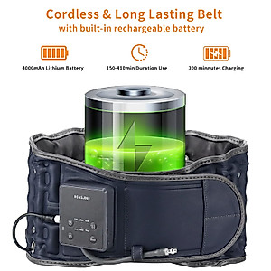 HONGJING Decompression Back Belt with Heat & Massage, Lumbar Support Belt for Immediate Lower Back Pain Relief, Back Traction Device with Rechargeable Battery (29-49 inch Waists)