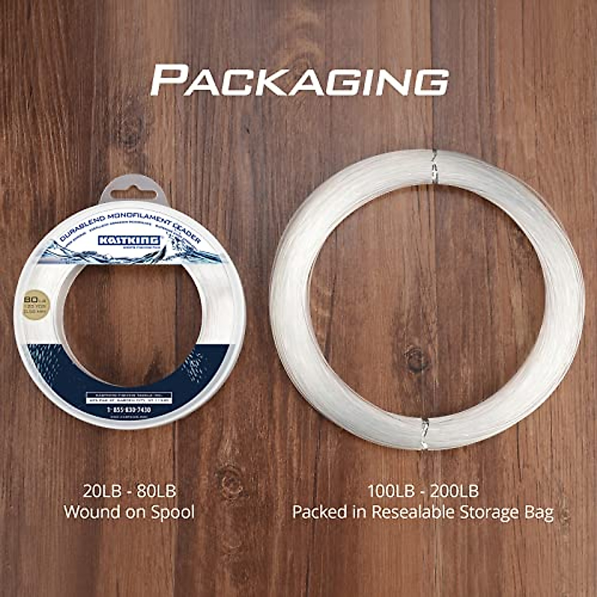 KastKing DuraBlend Monofilament Leader Line - Premium Saltwater Mono Leader Materials - Big Game Spool Size 120Yds/110M