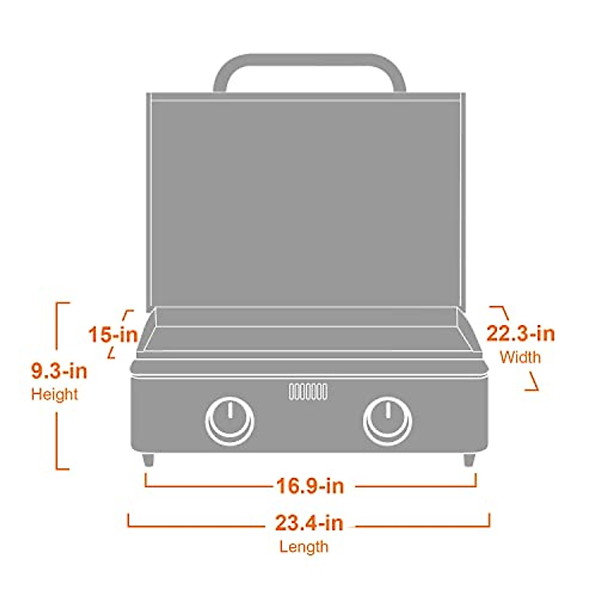 Portable Flat Top Propane Gas Grill and Cover