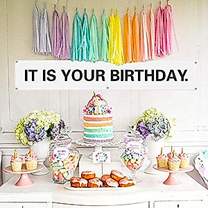 It Is Your Birthday. Banner The Office Vinyl Party Banner with Metal Hanging Rings