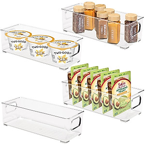 bHome & Co Clear Plastic Storage Bins - Pantry Organization and Storage Containers Small Stackable Clear Storage Bins Containers for Organizing - Kitchen Organization - Fridge Pantry Organizer Bins