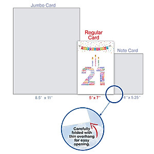 NobleWorks - 21st Happy Birthday Card Milestone - Fun Bday Celebration Notecard with Envelope, 21 Year Old Congrats - Word Cloud 21 C9406MBG