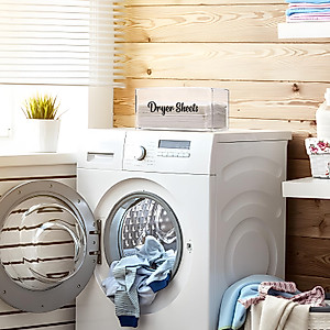 VOTLEVT Dryer Sheet Holder, Clear Dryer Sheet Container, Dryer Sheet Dispenser Box for Laundry Room, Plastic Rectangular Tissue Box Holder Organization