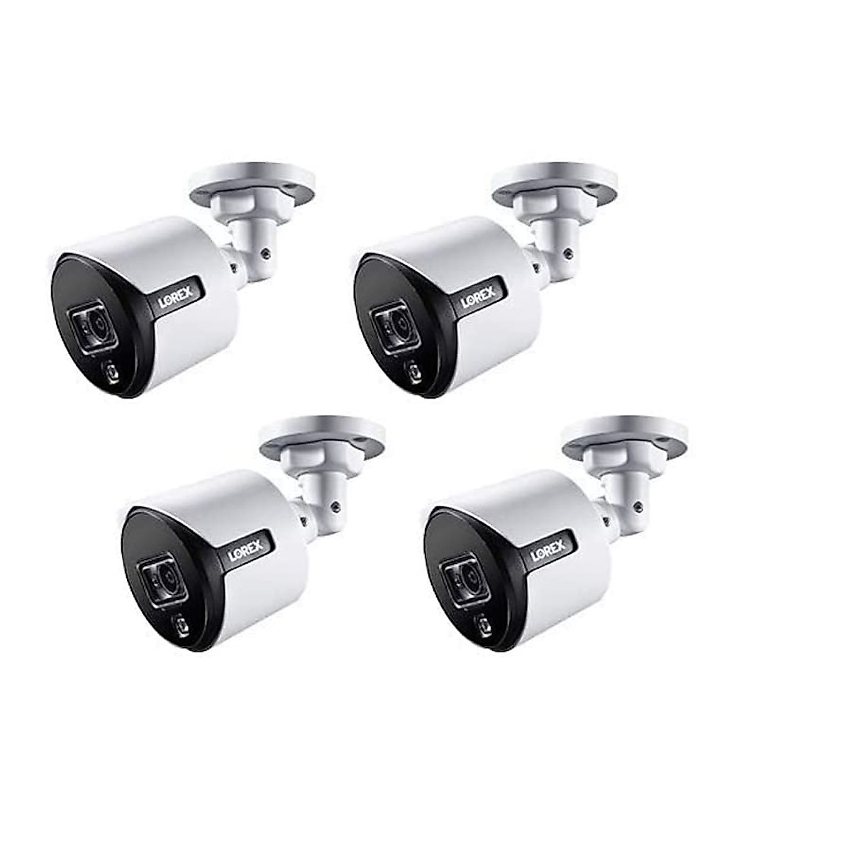 Lorex C881DA 4K Ultra HD Analog Active Deterrence Security Bullet Camera with Color Night Vision, 135ft IR NV, IP67, Works with D841, D861, D862, D871B, LHV5100, Camera Only, White, 4PK(M.Refurbished)
