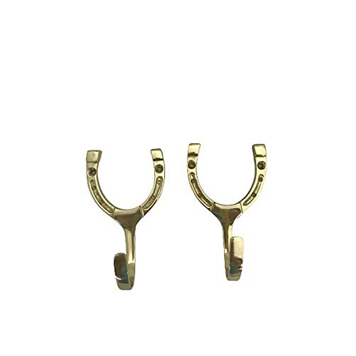 Horseshoe Hook, 4" X 2.5", Set of 2 (Brass)