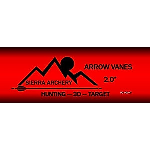 Sierra Archery - Arrow Vanes 2.0” | 50 Pack or 100 Pack | Multiple Colors Available | High Profile Design | Fletches for Hunting, 3D, Target Archery or Crossbows