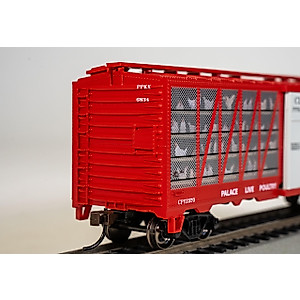 Bachmann Trains - Poultry Transport Car - Palace Live Poultry #6834 - Cluck with Chickens - HO Scale Prototypical Colors
