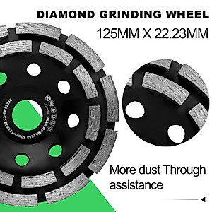 Diment Power Grinding Dust Shroud for Angle grinder 4 1/2-Inch / 5-Inch, Diamond Grinding Cup Wheel 5-Inch