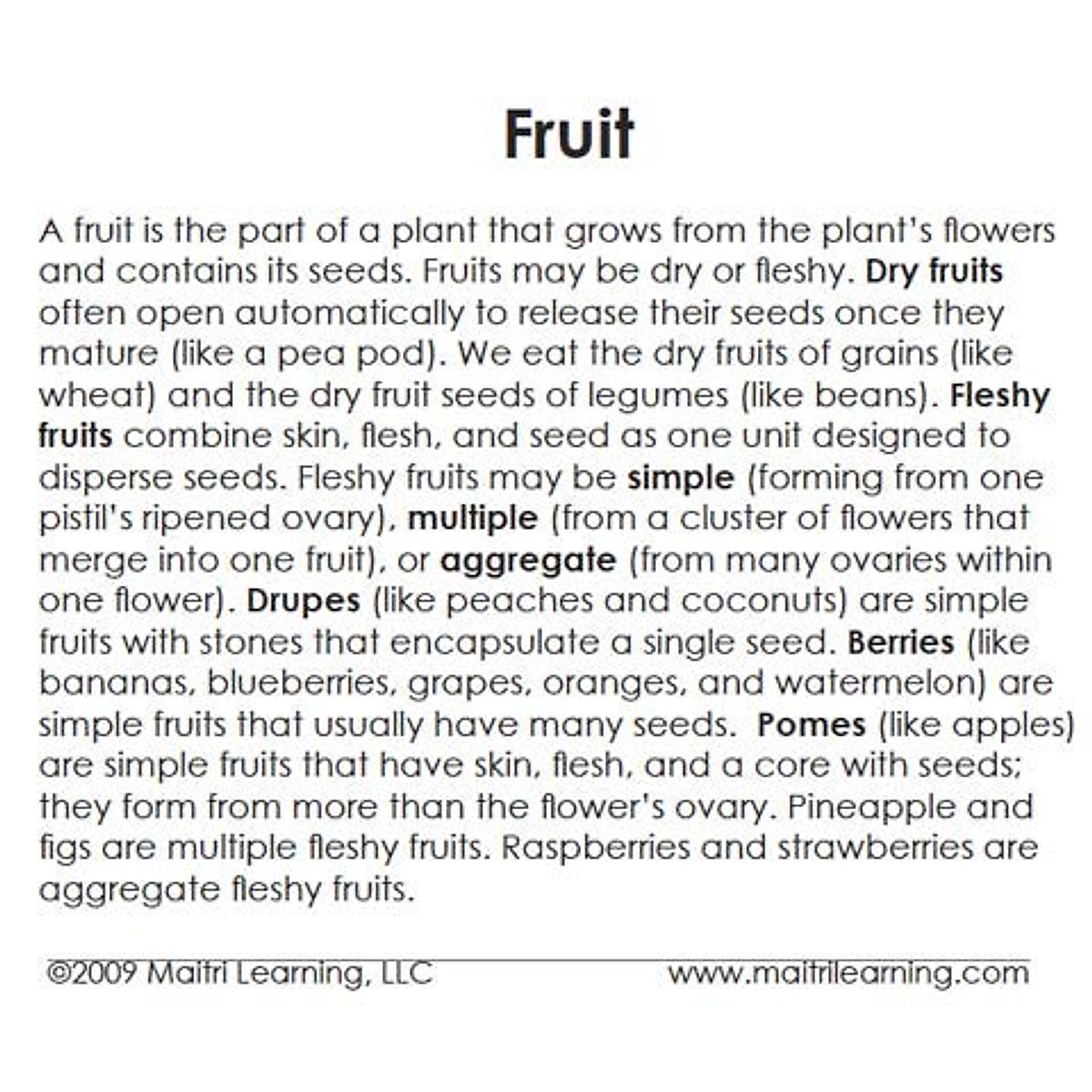 Fruit: Matching Cards