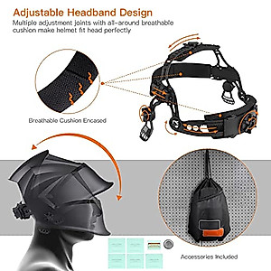 Professional Welding Helmet Auto Darkening, 3.94"x2.87" Large Viewing Area Welding Mask