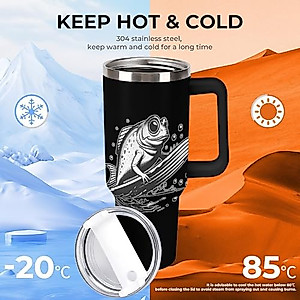 Mudskipper Is Surfing Tumbler with Handle Travel Mug Water Bottle Tea Coffee Cup Black-style