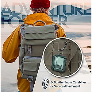 Encased X-Armor Compatible with Airpods 3 Case (3rd Generation) Protective Carabiner Keychain with Lid Lock (Metallic Green)