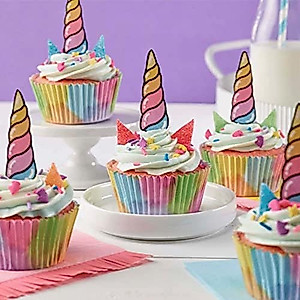 Pillsbury Funfetti Unicorn Strawberry Cake & Cupcake Mix and Unicorn Vanilla Frosting with By The Cup Frosting Spreader