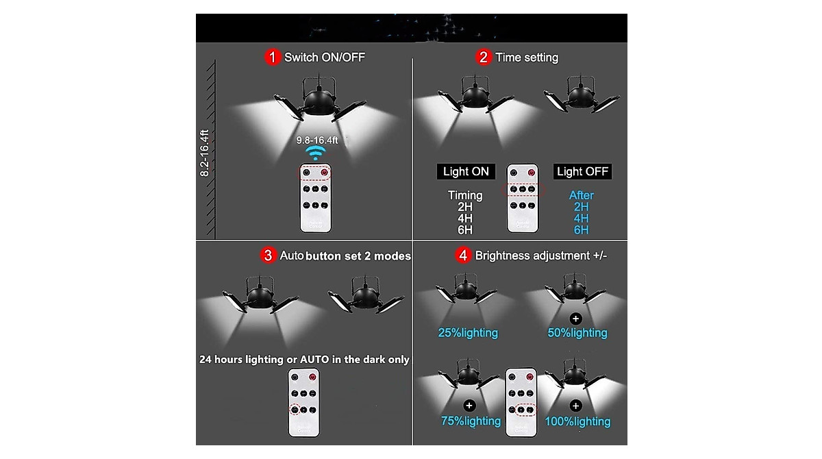 HULPPRE Solar Light - Indoor & Outdoor with Remote Control