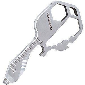 KeySmart Keychain Multitool - Bottle Opener Keychain TSA Approved, 16-in-1 Multifunction Key Shaped Pocket Multi-Tool, Keychain for Men Gift - AllTul Ghost