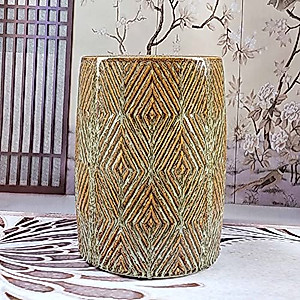 XARONF Modern Chinese Light Luxury Ceramic Drum Stools, Courtyard Garden Piers, Guzheng Stools, Living Room Replacement Shoes Embroidered Piers. (Color : Light Blue)