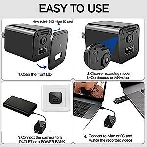 Hinne Spy Camera, Hidden Camera with HD1080P, Spy Camera Hidden Camera ,Nanny Cam with Loop Recording,Mini Camera with Motion Detection,Small Camera, Surveillance & Security Cameras for Home/Bedroom