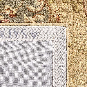 SAFAVIEH Bergama Collection Area Rug - 8' x 10', Ivory & Light Blue, Handmade French Country Wool, Ideal for High Traffic Areas in Living Room, Bedroom (BRG166A)