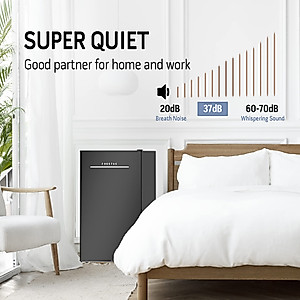 Frestec 3.1 Cu.Ft Mini Fridge for Bedroom, Mini Refrigerator with freezer, Dorm Fridge with Freezer, Reversible Door Perfect for Room and Office, Adjustable Temperature(without Handle, Black)