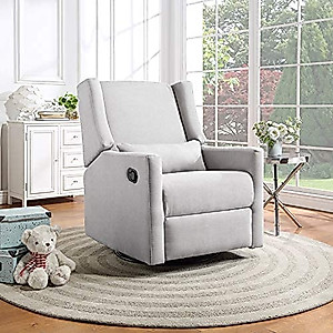Suite Bebe Pronto Gliding Swivel Recliner, 29x35x40.5 Inch (Pack of 1), Blanco White Fabric