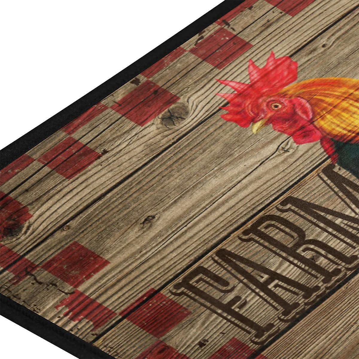ALAZA Rooster Kitchen Floor Mat Farmhouse Kitchen Non Slip Comfort Mat 39x20 inches