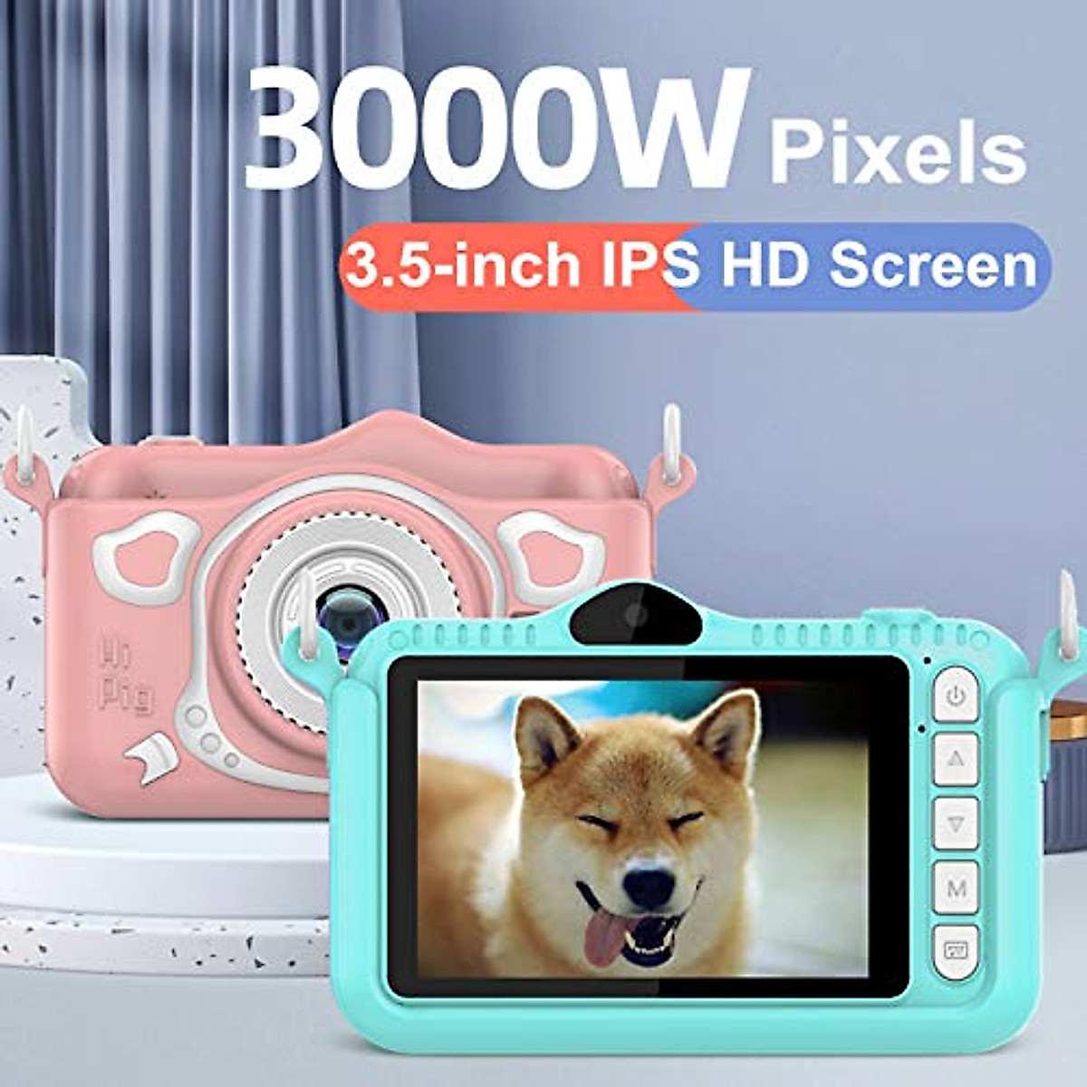 Niaviben Small Digital Camera for Kids Multi-Functions Digital Camera Toy 720p Hd Dual Lens 2.8-inch Screen Camera Gifts for Childrens Pink