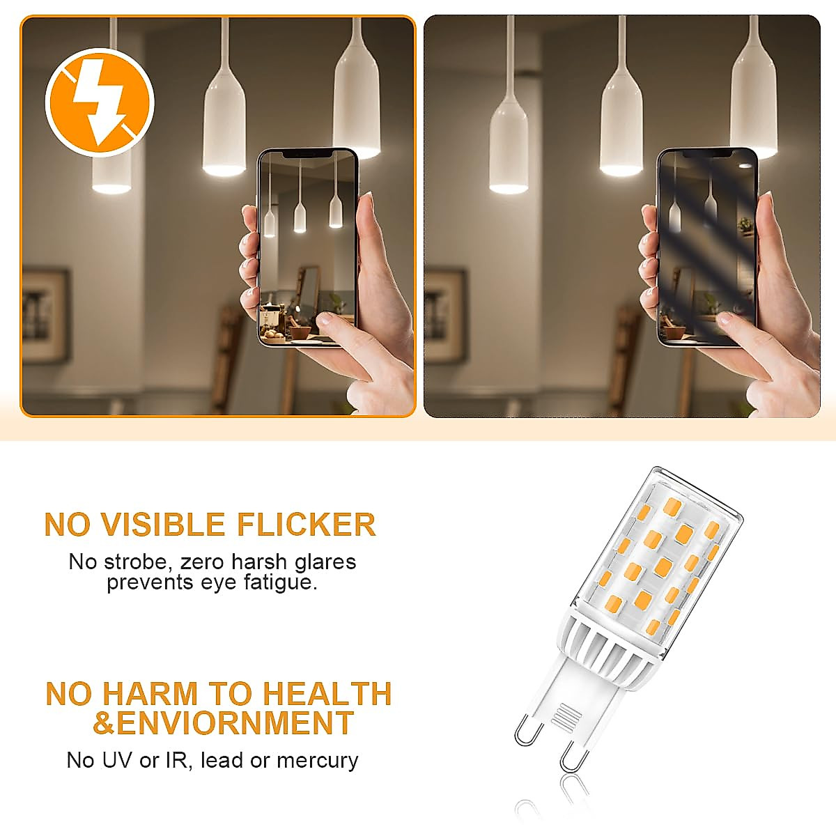 Aegislogic G9 LED Bulb Dimmable 4W, 40 Watt T4 G9 Halogen Equivalent, 3000K Soft Warm White, 120V Flicker Free, LED Bulbs Bi Pin Base Chandelier Lighting 450LM, Energer Saving LED Lighting (5 Pack)