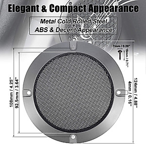 X AUTOHAUX 2pcs 3" Titanium Tone Audio Speaker Cover Mesh Subwoofer Grill Horn Glossy Guard Protector