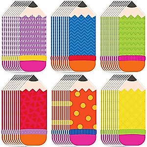 Jecery 60 Pack Pencils Cut Outs Colorful Pencil Name Tags for Classroom Bulletin Board Locker Decor Colored Accents School Home Teacher Student Back to Party Door Decorations