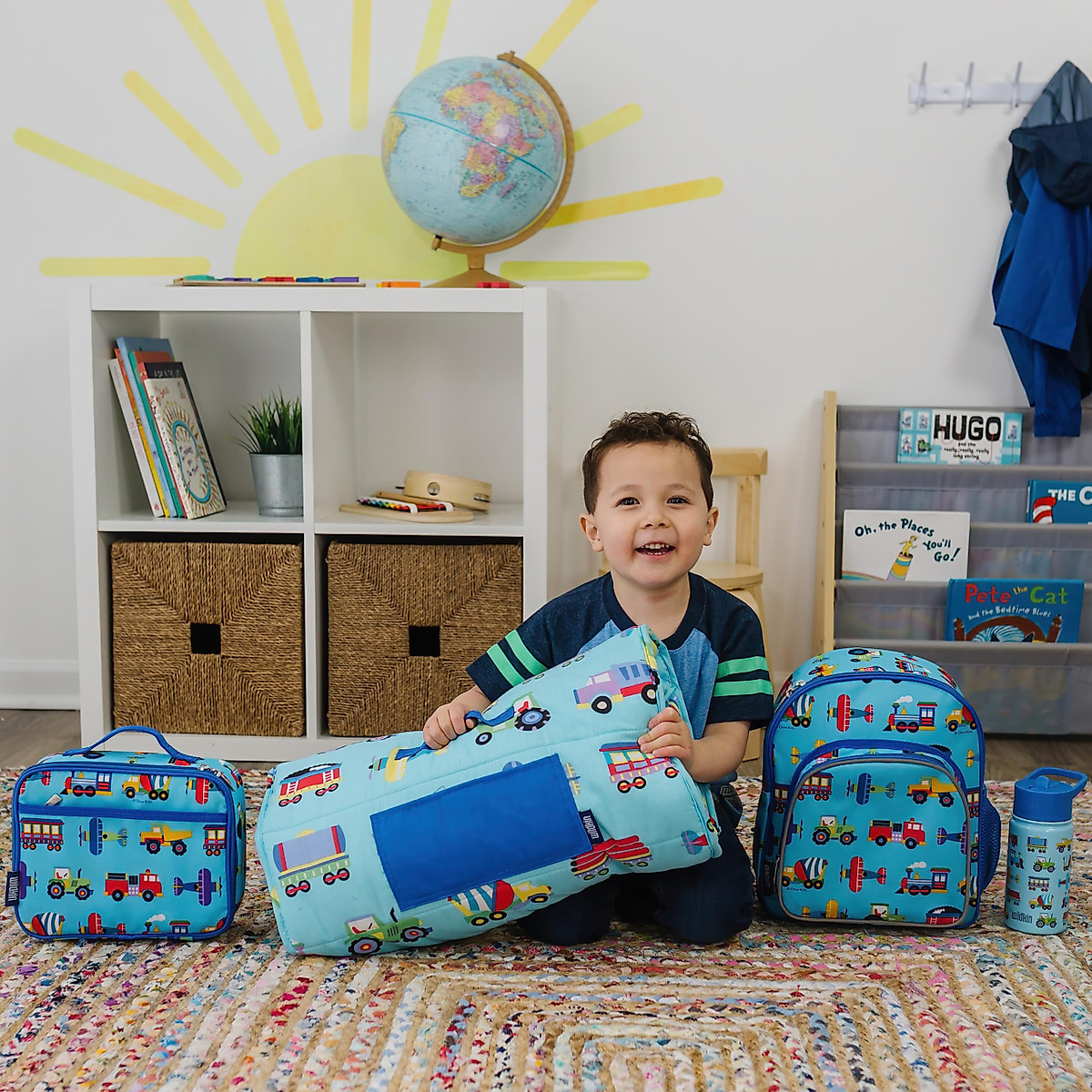 Wildkin Kids Insulated Lunch Box Bag for Boys and Girls, Perfect Size for Packing Hot or Cold Snacks for School and Travel, Mom's Choice Award Winner (Trains, Planes & Trucks)