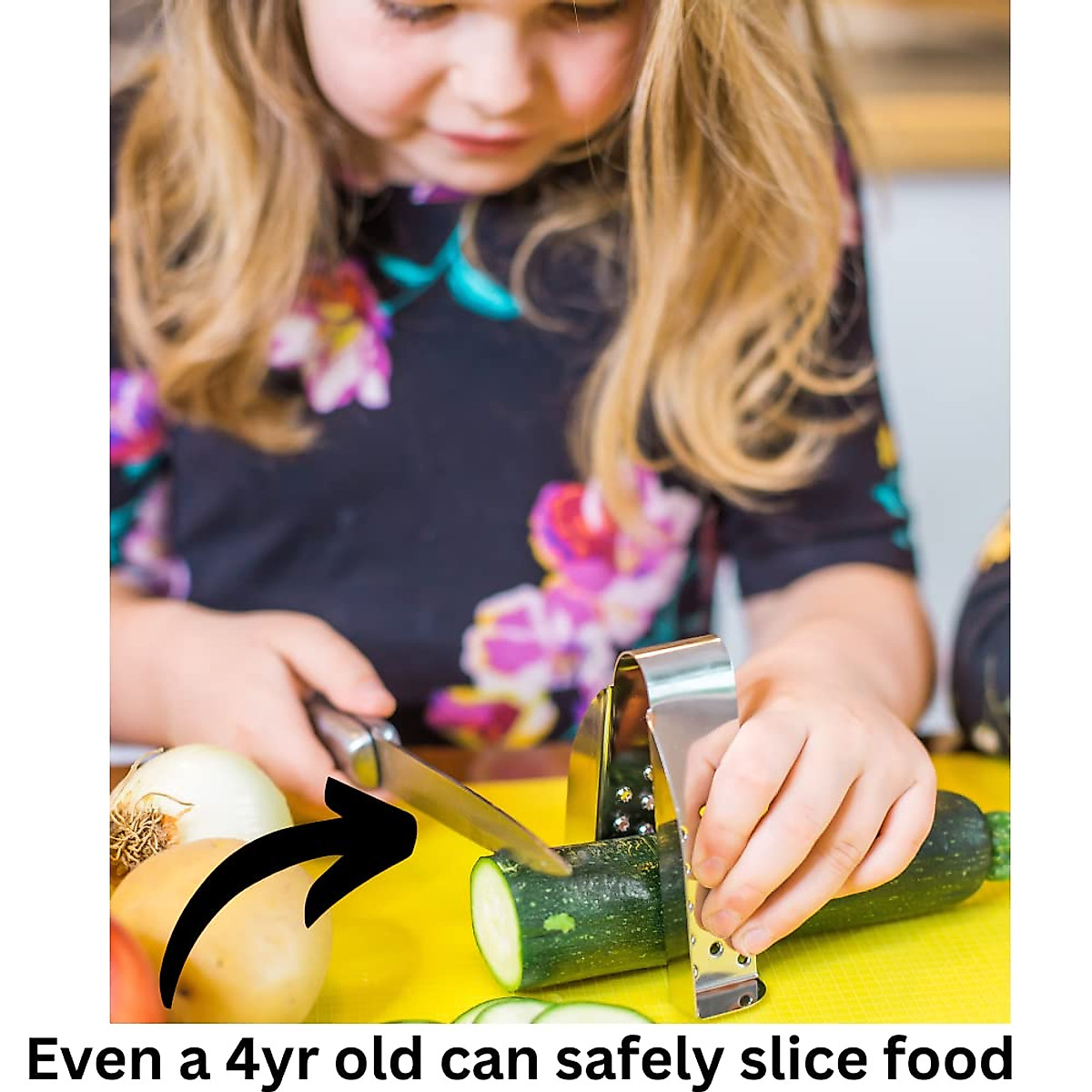 SAFEGRATE Grater Finger Guard for Cutting Vegetables/Grating with Mandoline Slicer/Vegetable Slicer, Stainless Steel Finger Protector for Cutting Food, Dishwasher Safe Finger Guards for Cutting