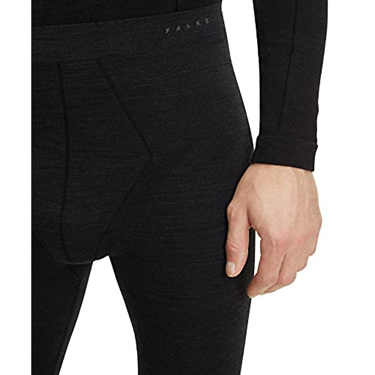 FALKE Men's Wool Tech. Long Tights Base Layer Bottom, Thermal Breathable Quick Dry, Black (Black 3000), S, 1 Pair