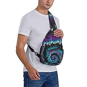OPZAEUV Colorful Tie Dye Shoulder Multipurpose Crossbody Bag, Outdoor Casual Chest Messenger Backpack Bag For Men And Women