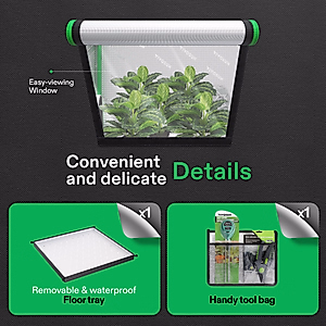 VIVOSUN S848 4x8 Grow Tent, 96"x48"x80" High Reflective Mylar with Observation Window and Floor Tray for Hydroponics Indoor Plant for VS4000/VSF4300