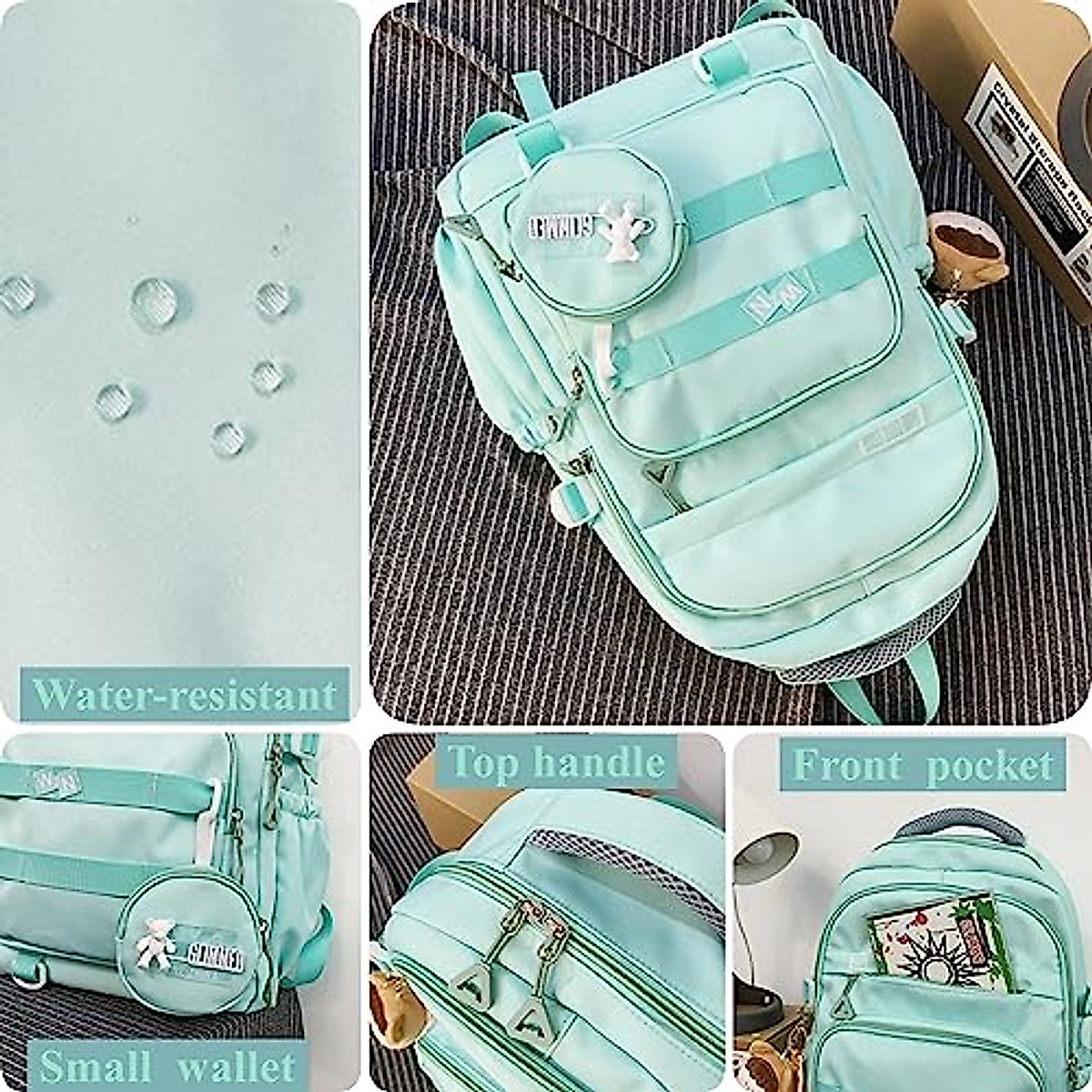 H HIKKER-LINK Water Resistant Laptop Backpack for Women 15.6 inch Causal Daypack for Daily Purple