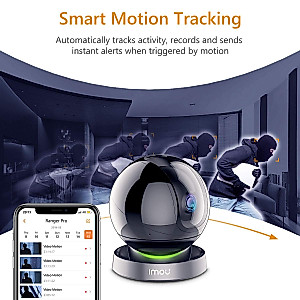 Imou Security Camera Indoor 1080P WiFi Camera (2.4G Only) 360 Degree View Smart Camera with Night Vision, 2-Way Audio, Smart Tracking, Sound Detection, Spotlight & Siren and Ethernet Port, Rex 2MP
