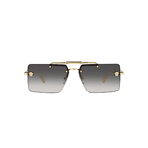Versace Woman Sunglasses Gold Frame, Grey Gradient Lenses, 60MM