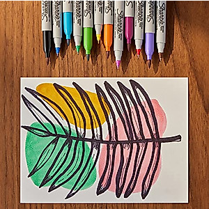 SHARPIE Brush Twin Permanent Markers, Brush Tip Marker and Ultra Fine Tip Marker, Assorted, 12 Count